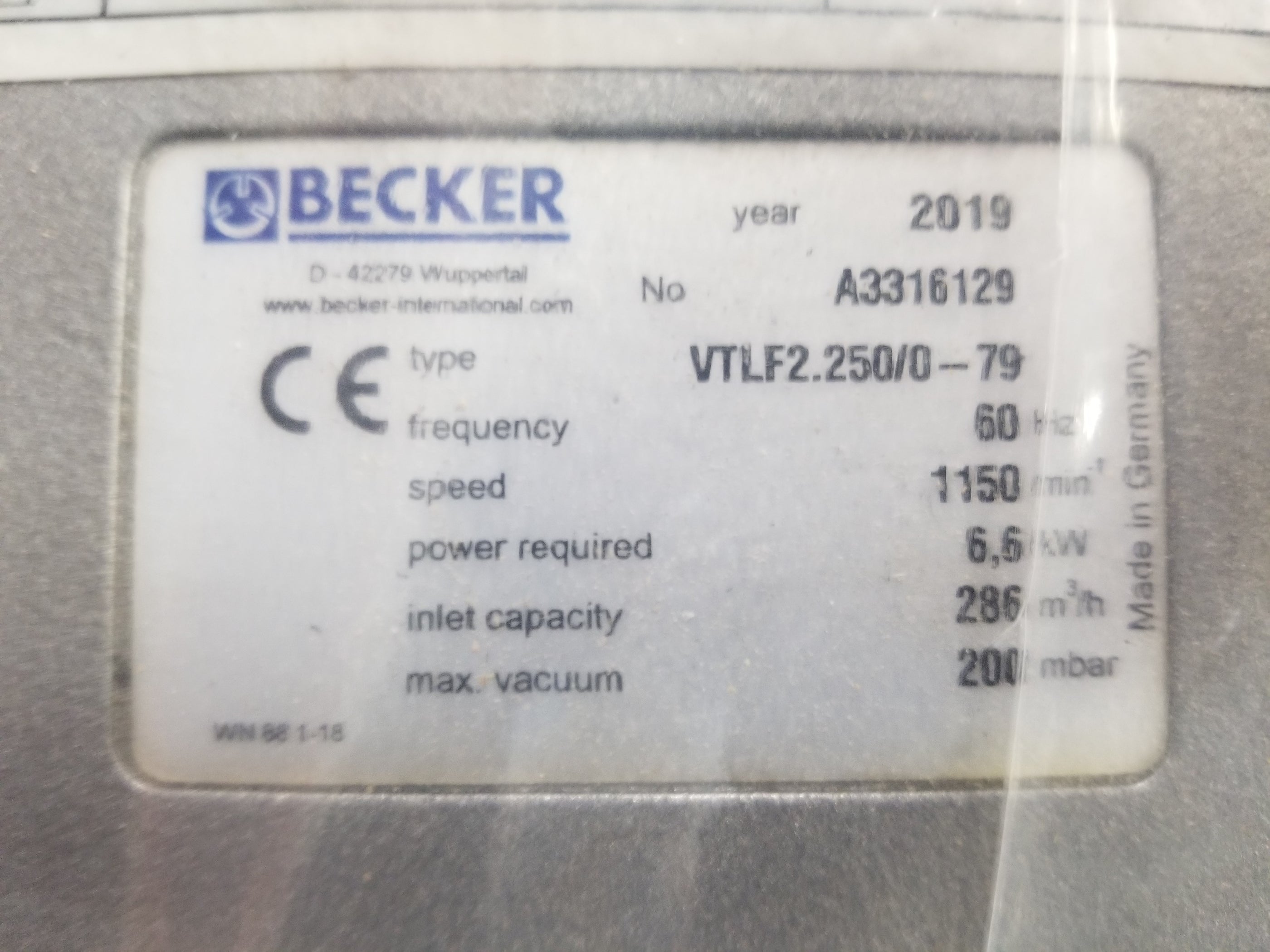 Becker VTLF 2.250 — Encore Machinery